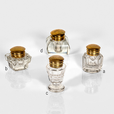 A SET OF FOUR GLASS INK BOTTLES @ | StoryLTD