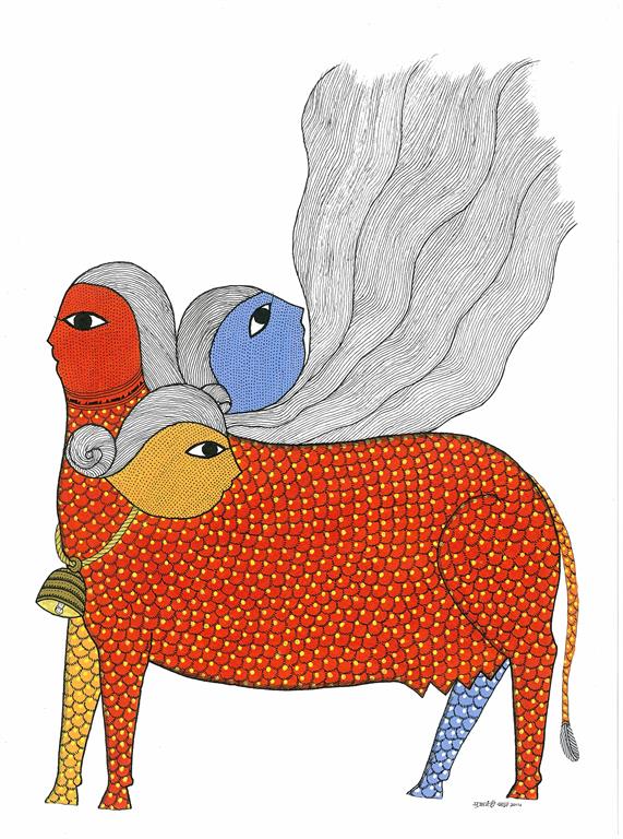 Sukhnandi Vyam Pardhan - Three-headed Goddess @ Sukhnandi Vyam- Gond ...