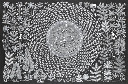 RAJESH LAXMAN MORE - Untitled (Warli painting) @ | StoryLTD