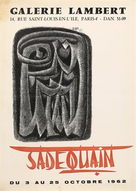 RARE SADEQUAIN POSTER OF 1962 FRANCE SHOW @ | StoryLTD