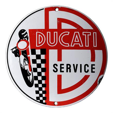 VINTAGE CIRCULAR DUCATI SERVICE SIGN @ | StoryLTD