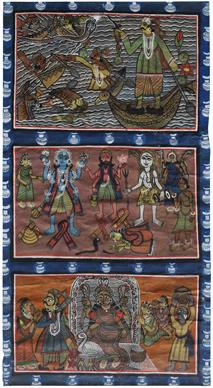 GOPAL CHITRAKAR - Untitled (Mansa Devi and Gods) (Santhal Painting ...