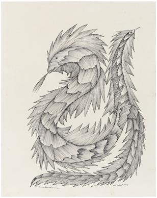 JANGARH SINGH SHYAM - ‘Sanpharki Sanp‘ (Winged Snake) (Gond Art ...