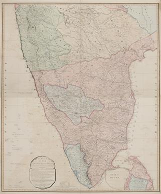 WILLIAM FADEN - A Map of the Peninsula of India from the 19th Degree ...