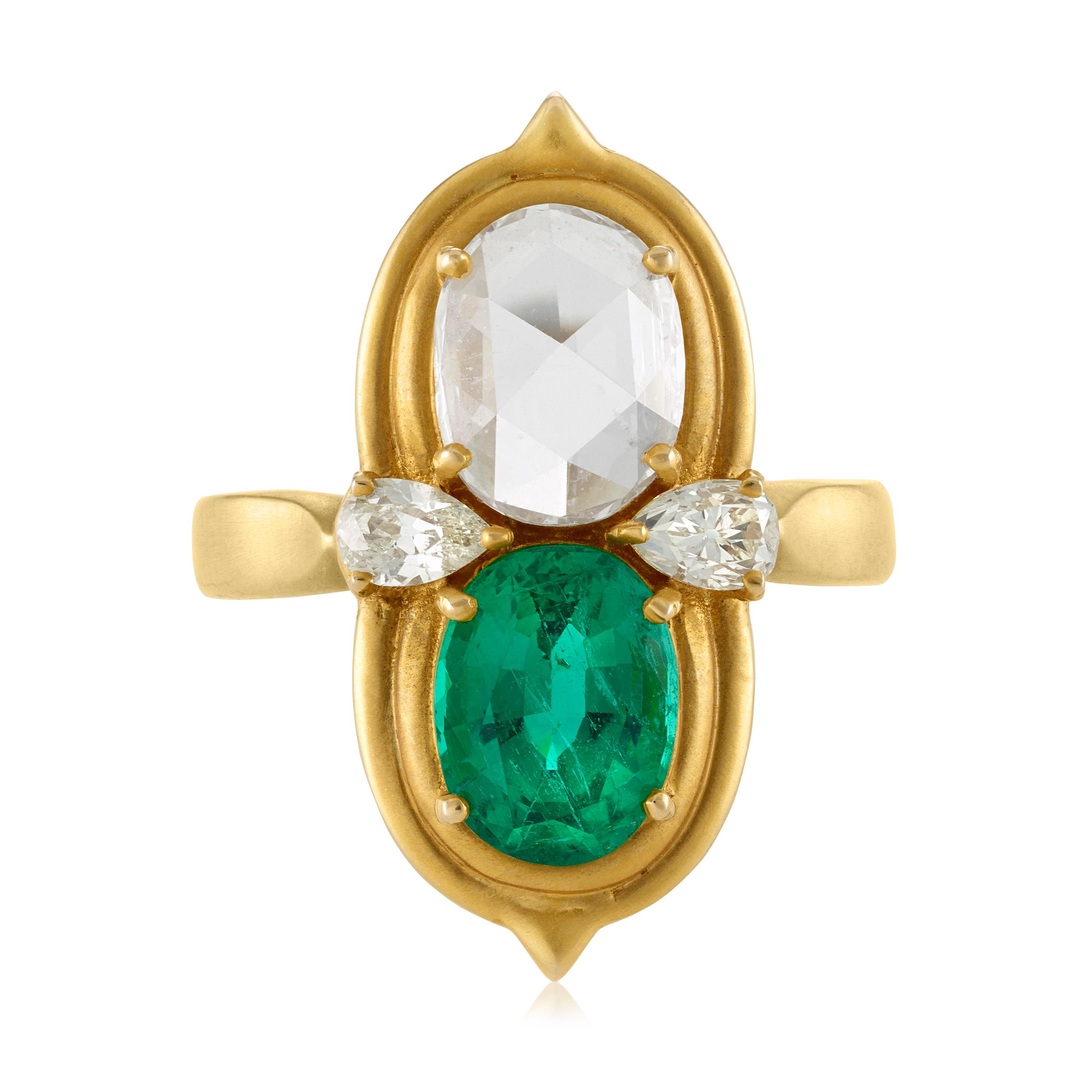 Fine Jewels And Silver -Oct 25-26, 2023 -Lot 115 -EMERALD AND DIAMOND RING