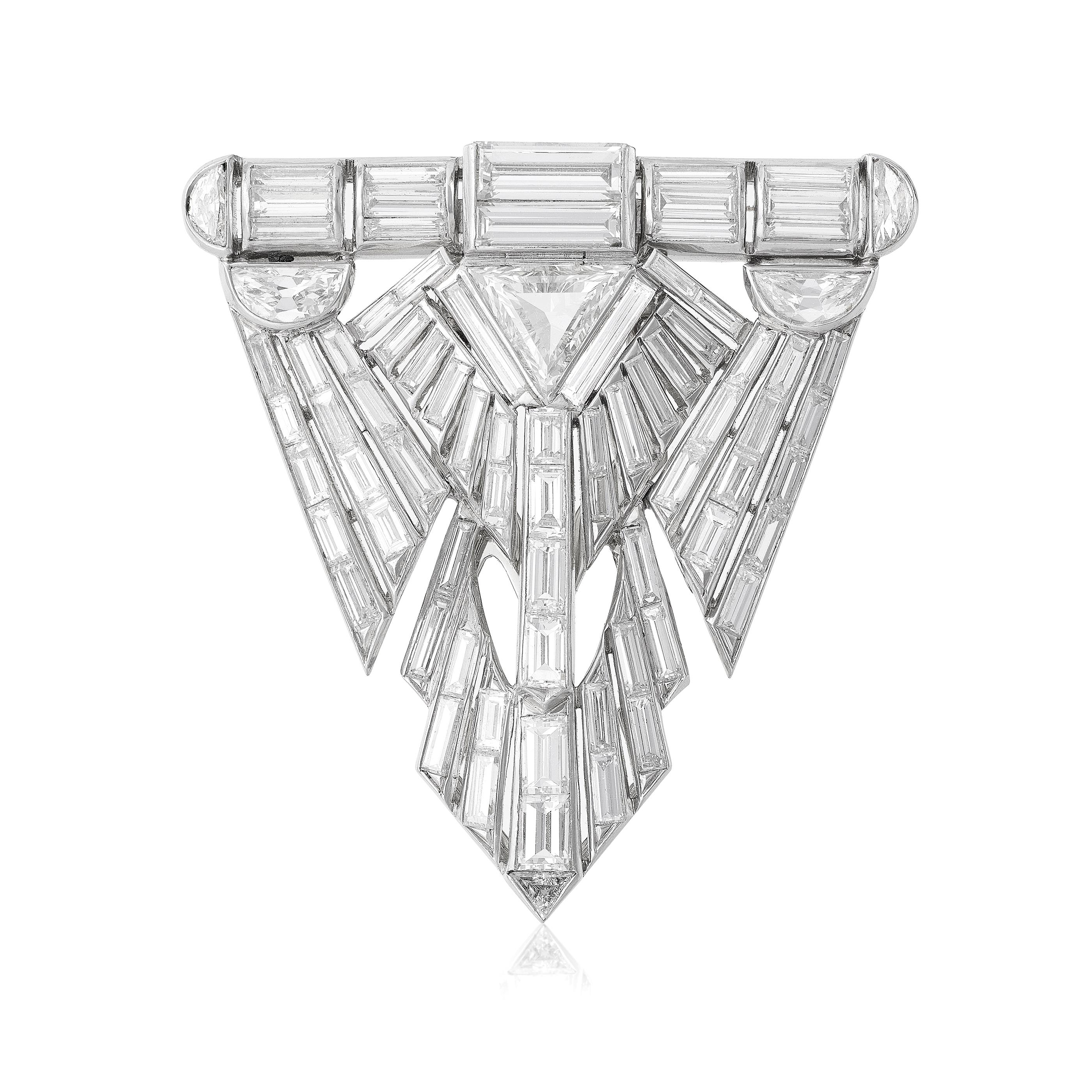 Fine Jewels And Silver -Oct 25-26, 2023 -Lot 101 -ART DECO DIAMOND CLIP ...