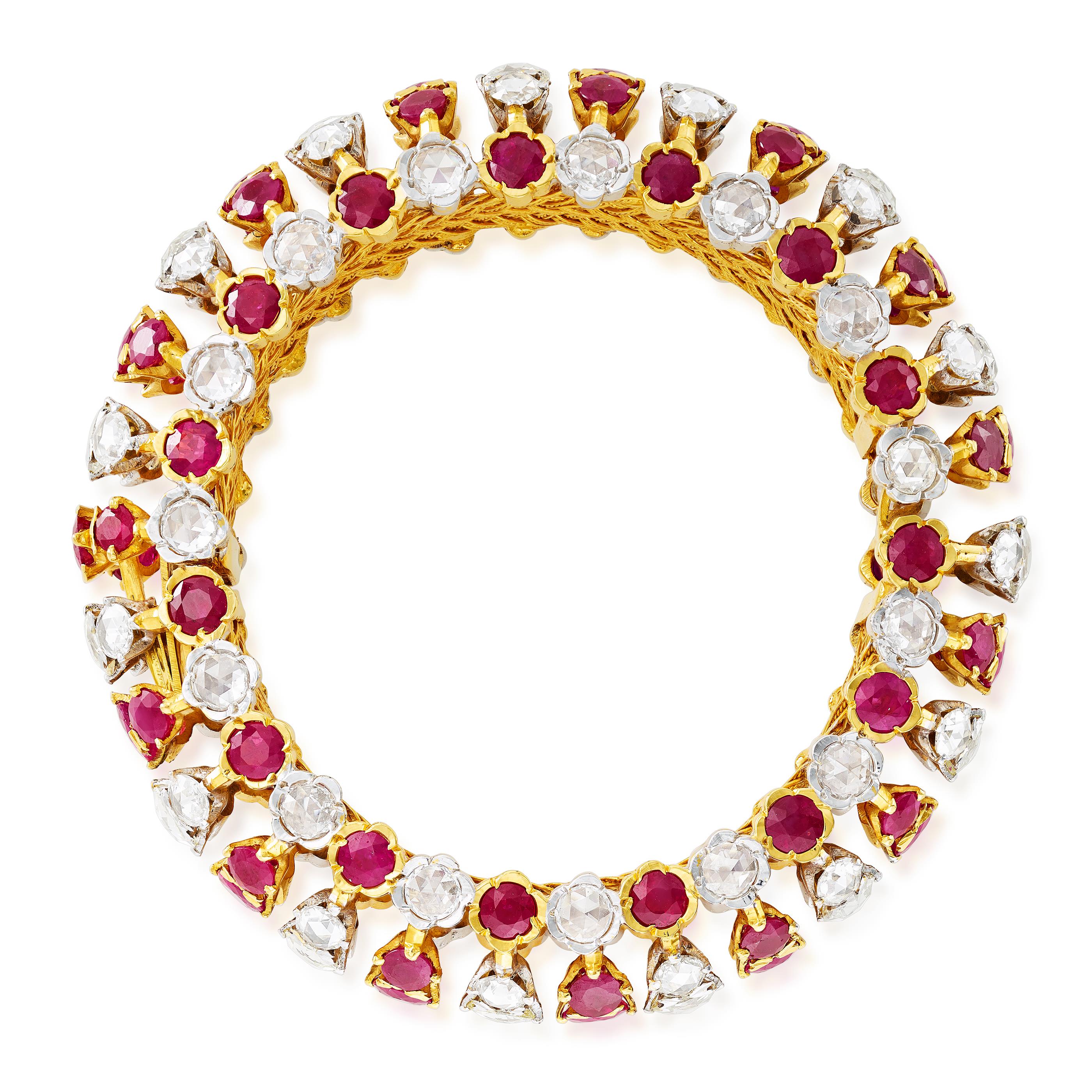 Fine Jewels And Silver -Oct 25-26, 2023 -Lot 17 -RUBY AND DIAMOND BANGLE